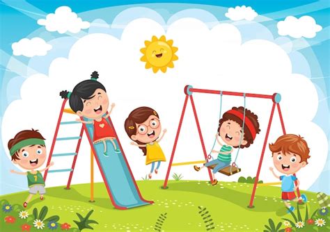 Ilustração de crianças brincando Vetor Premium