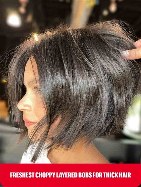 Beautifully Angled Choppy Bob With Layers For Thick Hair Short Choppy