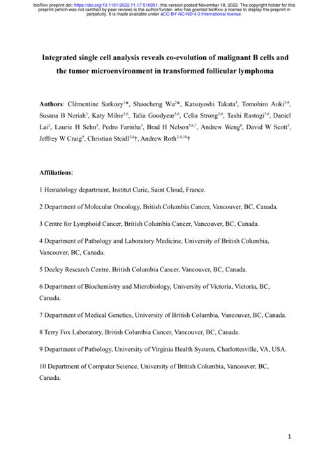 Pdf Integrated Single Cell Analysis Reveals Co Evolution Of Malignant