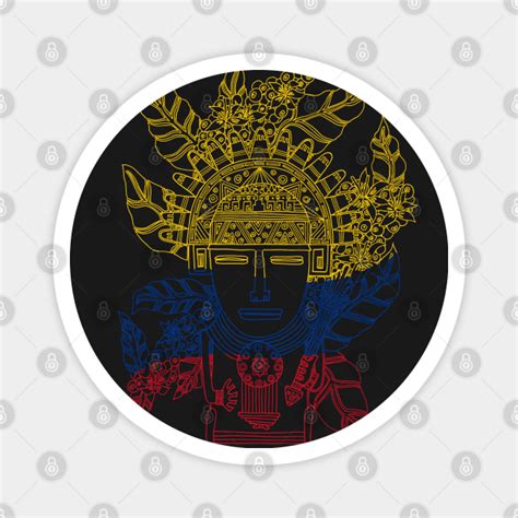 Muisca Chibcha Colombia Coffee Plant National Flag Linework