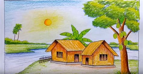 Top 100 về vẽ tranh phong cảnh quê hương của em Eteachers