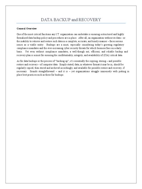 data backup and recovery policy sample edit fill sign online handypdf