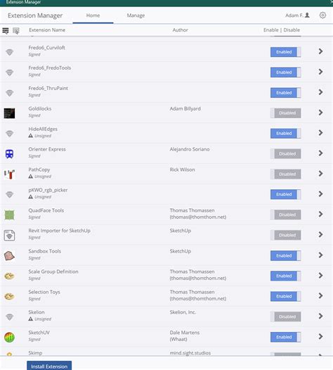 I Cant Seem To Disable Extensions Extensions Sketchup Community