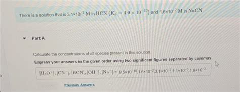 Solved Part B Calculate Ph Of This Solutionpart C