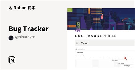 由 Frac 建立的 Bug Tracker 範本 Notion Marketplace