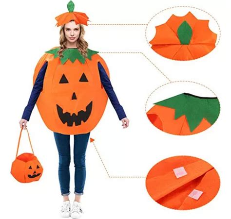 Disfraz Calabaza Para Fiestas Halloween Y Niños Adulto Meses Sin Interés