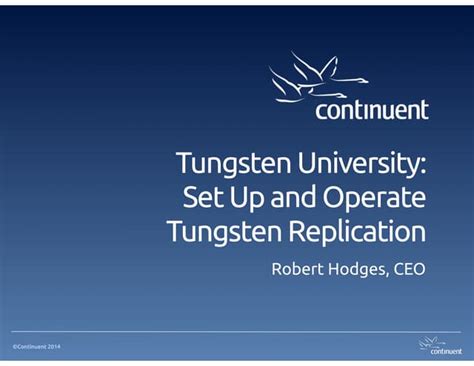setup and operate tungsten replicator ppt