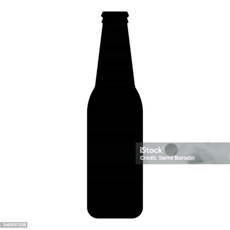 Bottle Beer With Glass Icon Black Color Vector Illustration Image Flat