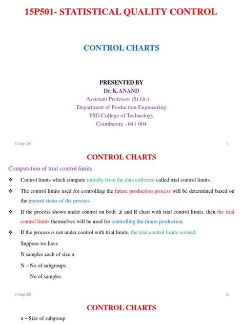 Sqc Control Charts B Pdf Pdf Standard Deviation Scientific Method