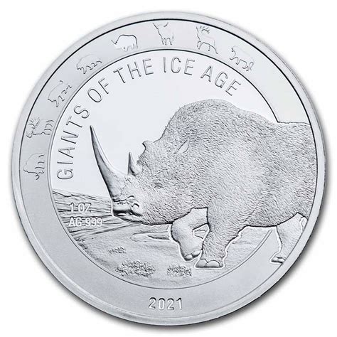 Buy 2021 Republic Of Ghana 1 Oz Silver Woolly Rhinoceros Bu Apmex