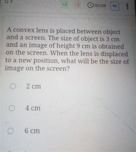 [answered] o o 2 cm a convex lens is placed between object and a screen