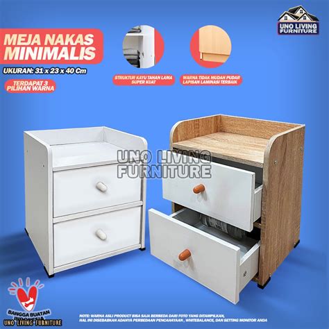 Jual NAKAS 2 LACI NAKAS KASUR MEJA NAKAS MINI BEDSIDE TABLE MEJA KAMAR