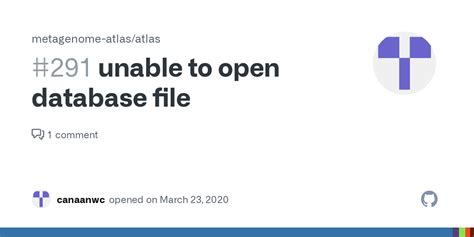 Unable To Open Database File · Issue 291 · Metagenome Atlasatlas · Github