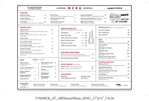 The Angry Butcher Steakhouse Menu In Las Vegas Nevada Usa