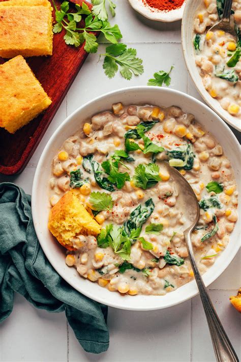 Creamy Vegan White Bean Chili Minimalist Baker Recipes