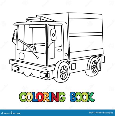 Funny Small Lorry With Eyes Car Coloring Book Stock Vector