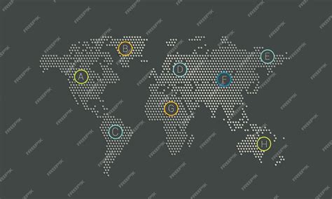 Mapa Do Mundo Estilizado Desenho De Ponto Vetor Premium