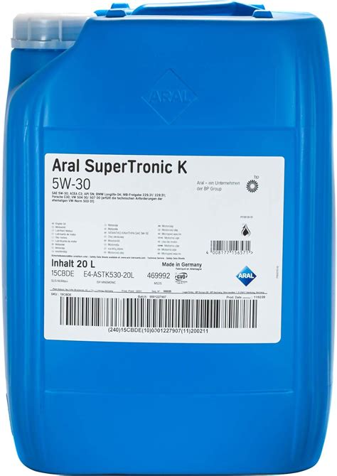 Aral Supertronic K 5w 3020 Litros Bidón Amazones Coche Y Moto