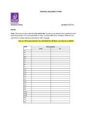 Submit Monthly Availability Form For Priority Shift Coverage Course