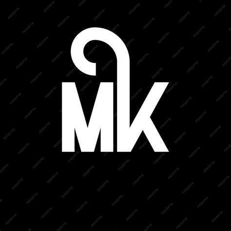 Mk 로고 문자 디자인 초기 글자 Mk 로고 아이콘 추상적인 글자 Mk 미니멀 로고 디자인 템플릿 M K 글자 디자인 터 검은색