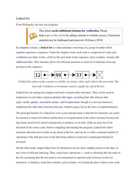 Linked List Pdf Class Computer Programming Areas Of Computer Science