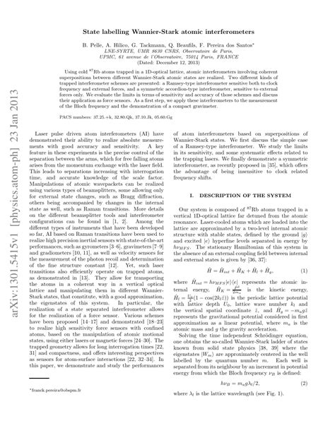 Pdf State Labeling Wannier Stark Atomic Interferometers