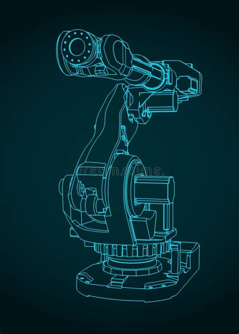 Industrial Robot Blueprint Stock Vector Illustration Of Conveyor