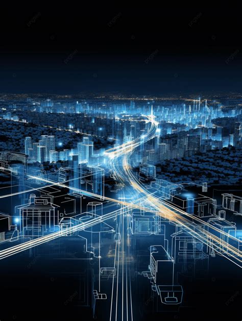 Blue Technological Urban Light Architectural Background Wallpaper Image