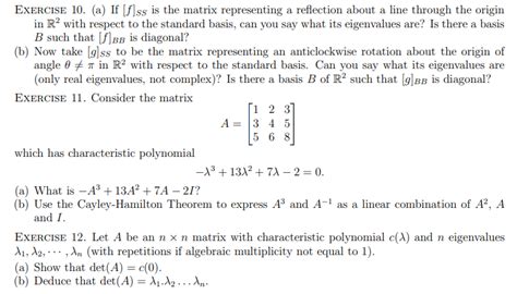 Solved Exercise 7 Show That If Is An Eigenvalue Of A Then