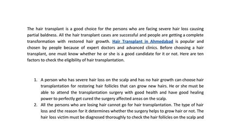 10 Factors That Determines A Good Hair Transplant Candidate By Avenues