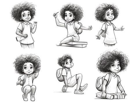 Premium Photo Collection Of African American Girl Drawing
