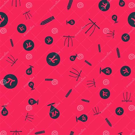 Set Square Root Of X Glyph Pencil Pi Symbol And Graph Schedule Chart Diagram On Seamless