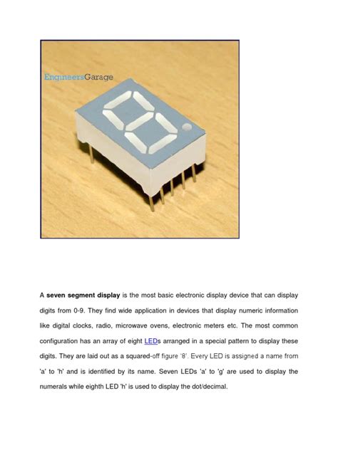 A Seven Segment Display Pdf Light Emitting Diode Electrical Components