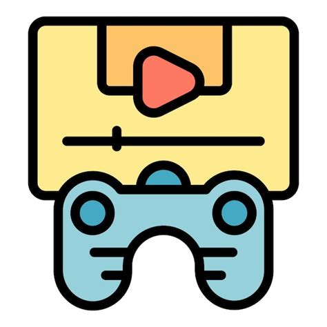 Premium Vector Play Joystick Icon Outline Vector Gold Chest Mobile Screen Color Flat