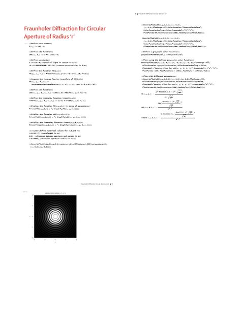 Fraunhofer Diffraction Circular Aperture Nb Pdf Diffraction