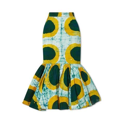 Hand Batik Cotton Ruffle Pencil Skirt African Fashion Fashion