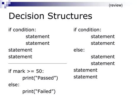 PPT Decision Structures PowerPoint Presentation Free Download ID
