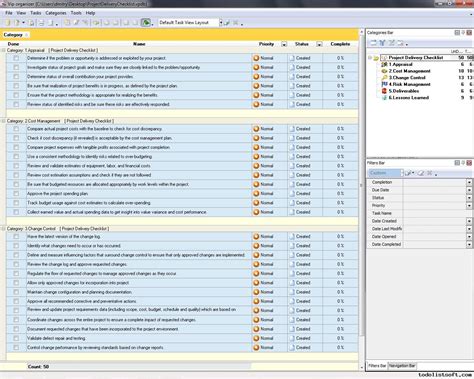Project Delivery Checklist To Do List Organizer Checklist PIM