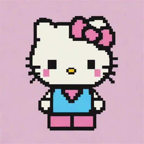 8 Bit Whiskers A Pixelated Hello Kitty