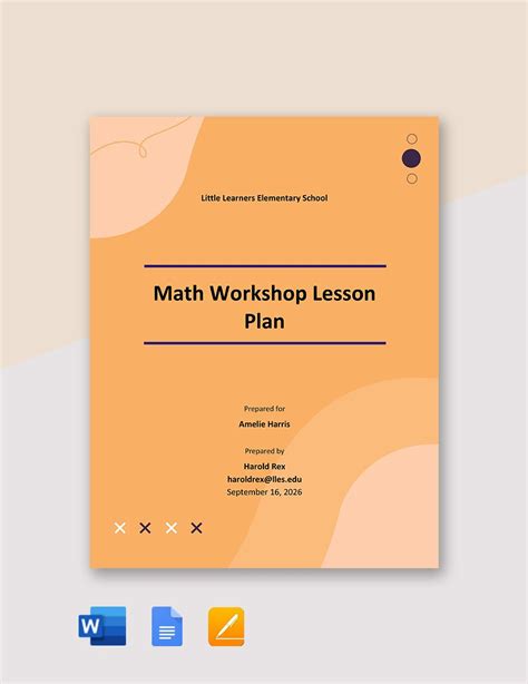 Free Math Lesson Plan Templates Editable And Printable