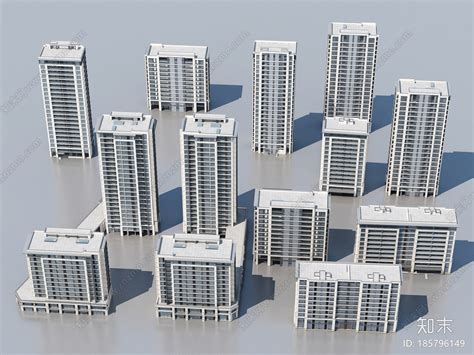 现代住宅建筑外观3d模型下载【id185796149】知末3d模型网