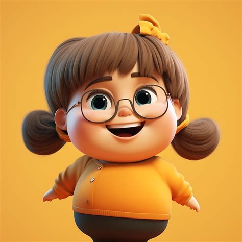 Premium Ai Image Ilustration Art Claymation Style Squishy And Animated Funny Chubby Girl With