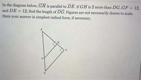solved in the diagram below overline gh is parallel to overline de