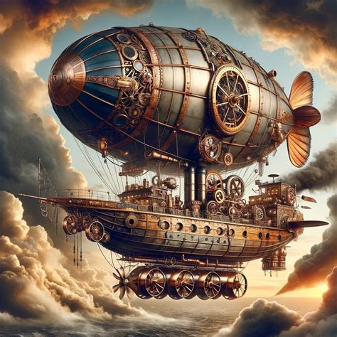 Steampunk Airship Digital Patterns And Images Etsy Canada In 2024