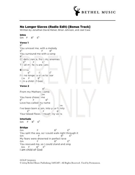 No Longer Slaves Chords Sheet And Chords Collection