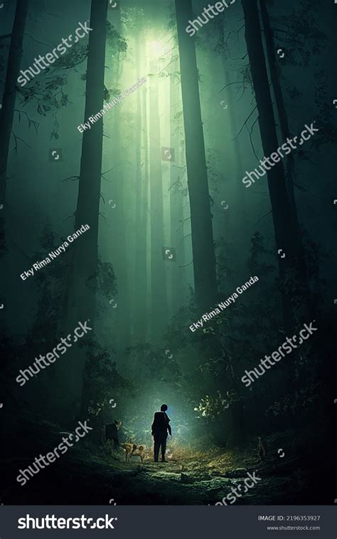 Illustration Image Fantasy Forest Scene Tall Stock Illustration 2196353927 Shutterstock