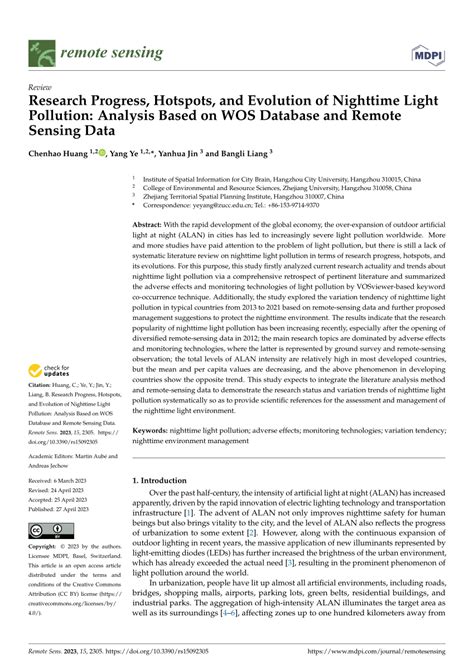 Pdf Research Progress Hotspots And Evolution Of Nighttime Light