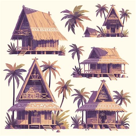 Indonesian Traditional House Patterns With Regional Architecture Premium Ai Generated Vector