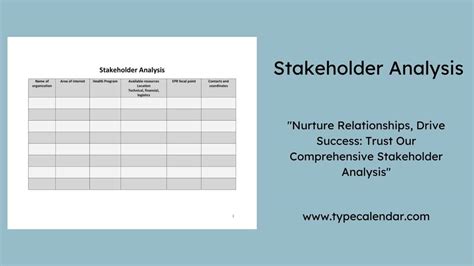 Free Printable Stakeholder Analysis Templates Pdf Word Excel