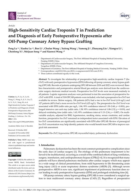 Pdf High Sensitivity Cardiac Troponin T In Prediction And Diagnosis